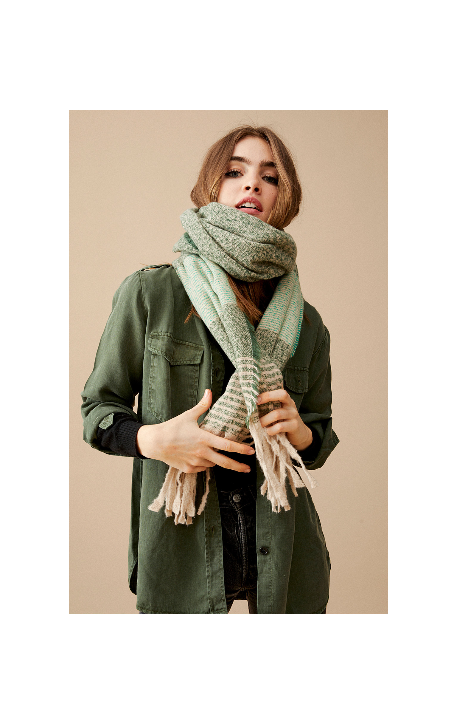 Jessen Green Wool Scarf | Wild