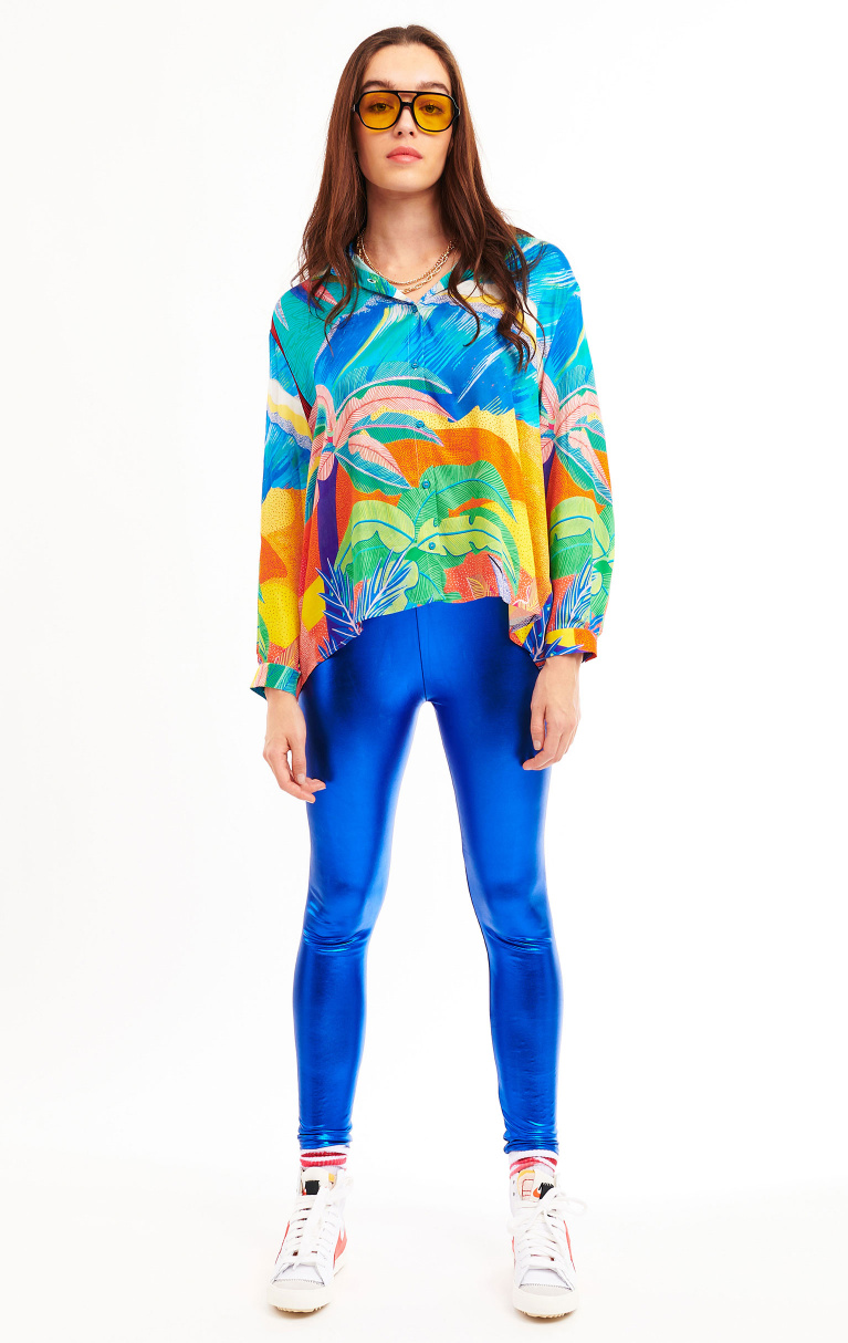 Pantalon legging Flashdance bleu électrique | Wild